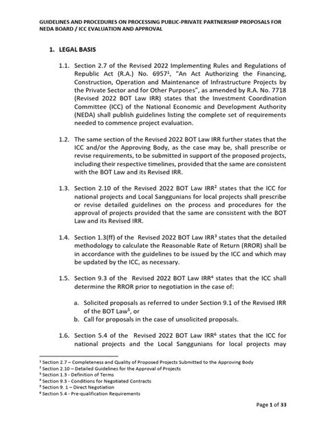 Guidelines And Procedures On Processing Ppp Proposals For Neda Board