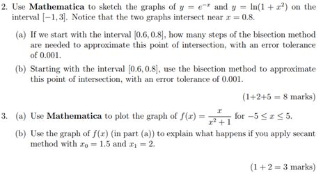 Solved 2 Use Mathematica To Sketch The Graphs Of Ye−x And