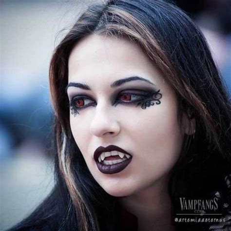 Small Vampire Fangs Werewolf Fangs Red Contacts