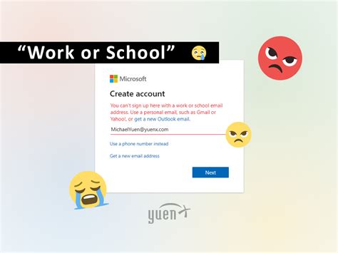 Microsoft Account Unable To Add Due To Work Or School Email Address Yuenx