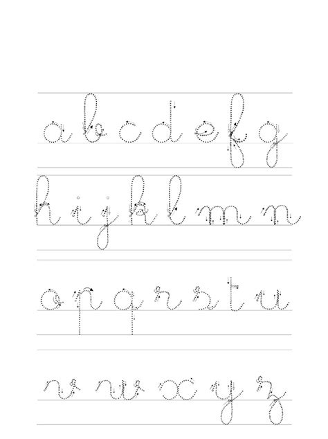 Lowercase Cursive Tracing Worksheet Worksheets Hq