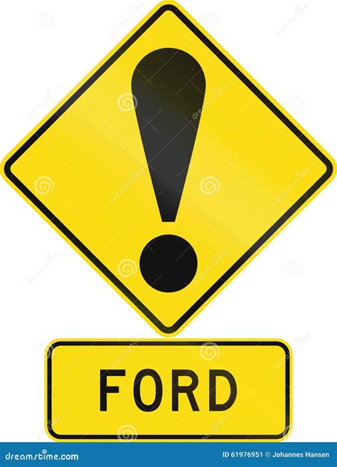 Road Sign Assembly In New Zealand Ford Stock Illustration