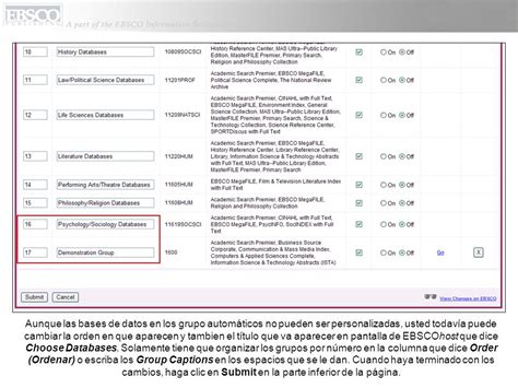 Support.ebsco.com EBSCOadmin Agrupando Bases de Datos por Tema Tutorial. - ppt descargar