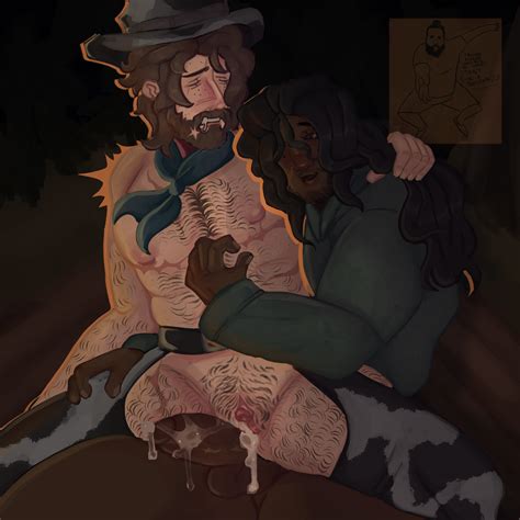 Rule 34 Arthur Morgan Black Hair Brown Hair Charles Smith Cowboy Cum