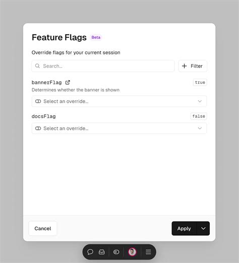 Toolbar Flags Reference