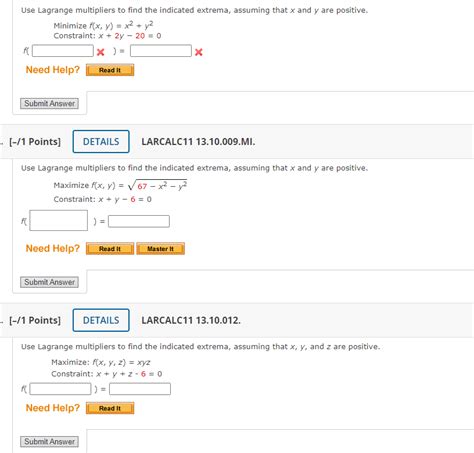 Solved Use Lagrange Multipliers To Find The Indicated