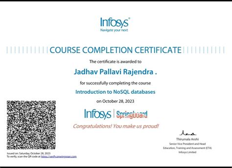 Pallavi Jadhav On Linkedin Infosysspringboard Certification