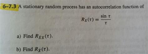 a stationary random process has an autocorrelation