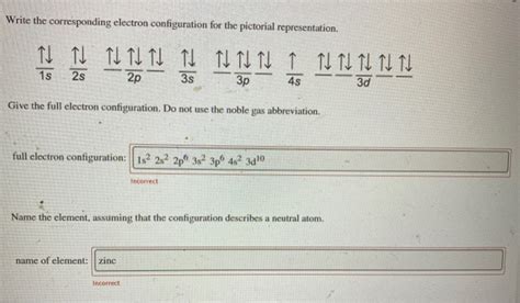 Solved Write The Corresponding Electron Configuration For