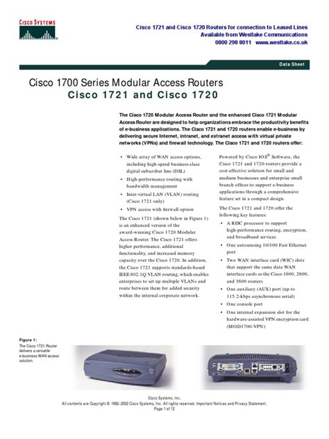 Cisco 1721 Datasheet Pdf Virtual Private Network Router Computing