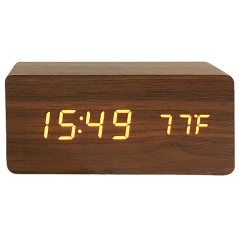 Multifunctional Led Wooden Electronic Alarm Clock Grandado