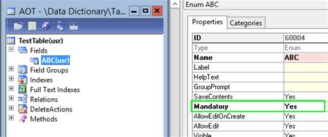 Dynamics Ax Hints How To Make Enum A Mandatory Field On A Table