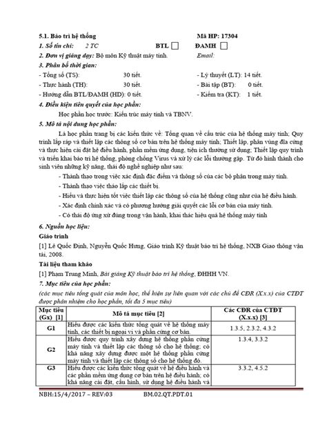 Bao Tri He Thong - Theo CDIO - 4 Chương | PDF