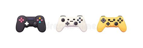Game Controllers Collection Black White Yellow Designs Modern