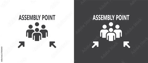 Flat Icon Of Assembly Point Sign Gathering Point Signboard Assembly