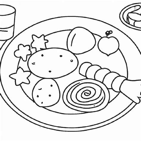 7 Desenhos De Prato De Comida Para Imprimir E Colorir