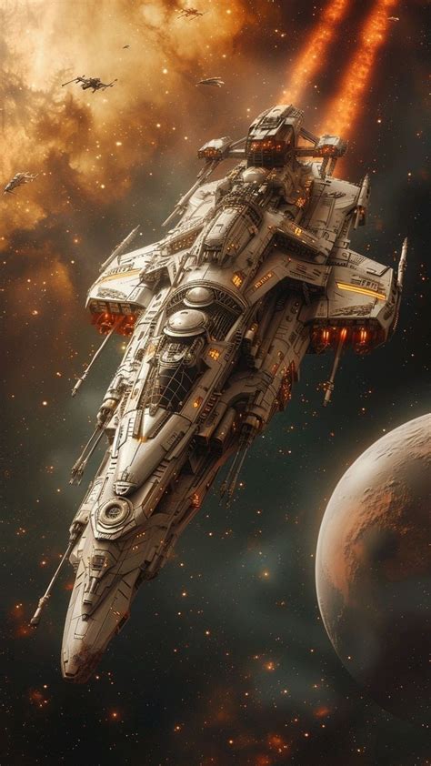 Футуристический космический корабль Ilustración Del Espacio Arte Sci