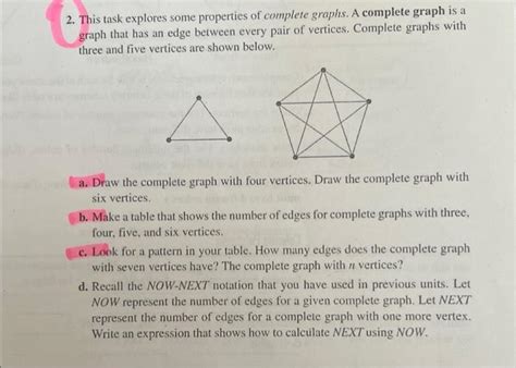 Solved This Task Explores Some Properties Of Complete Chegg