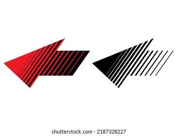 Set Two Striped Arrows Design Element Stock Vector Royalty Free