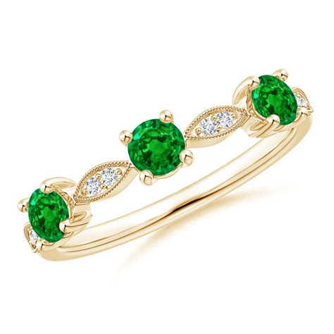 Emerald Wedding Bands Angara