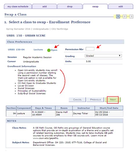 Drop Or Swap Classes California State University Northridge