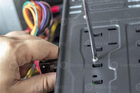 Hands Of The Technician Repairing A Computer Hardware Instalation 46215847 Stock Photo At Vecteezy
