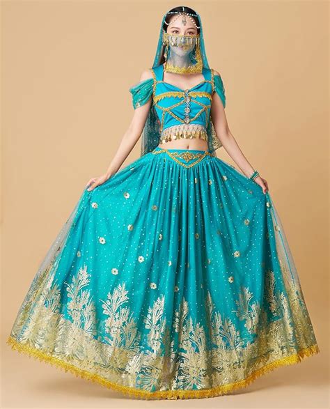 Aladdin Jasmine Princess Cosplay Costume Adult Halloween Costumes For