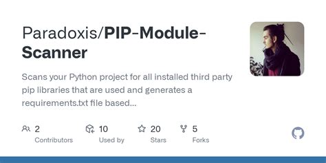 GitHub Paradoxis PIP Module Scanner Scans Your Python Project For All Installed Third Party