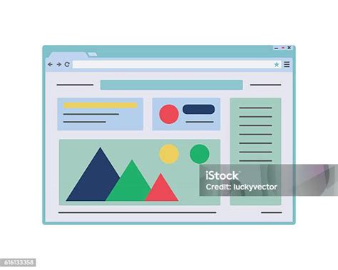 플랫 웹 브라우저 창 모형 웹 사이트 페이지 템플릿입니다 웹페이지에 대한 스톡 벡터 아트 및 기타 이미지 웹페이지 웹 브라우저 0명 Istock