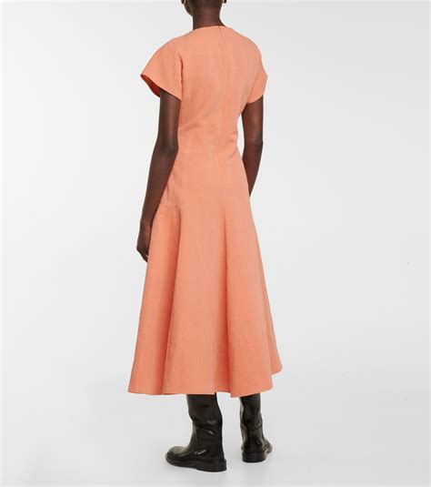 Jil Sander Cotton And Linen Midi Dress Jil Sander
