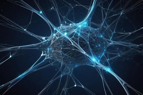 Premium Photo Abstract Image Of Neural Connections On Blue Background