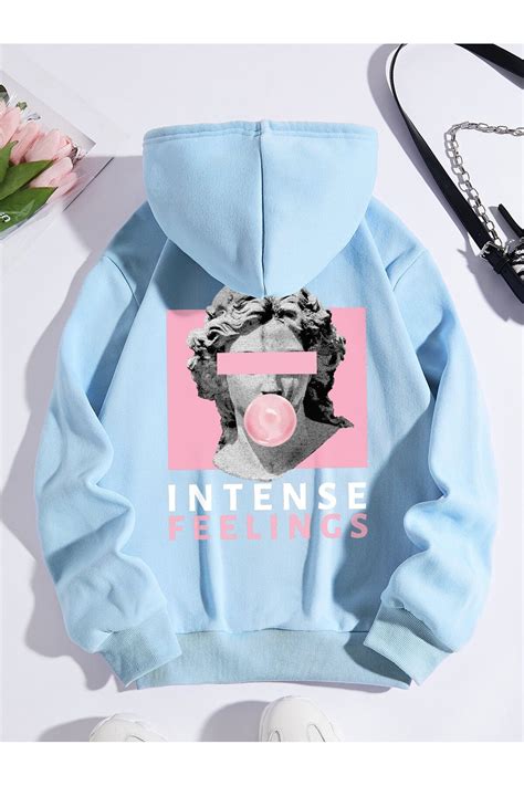 Nrage Unisex Kadın Erkek Heykel Ve Mektup Grafik Kanguru Cepli İpli Kapşonlu Fiyatı Yorumları