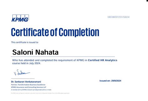 Saloni Nahata On Linkedin Hranalytics Professionaldevelopment Kpmgcertification 10 Comments