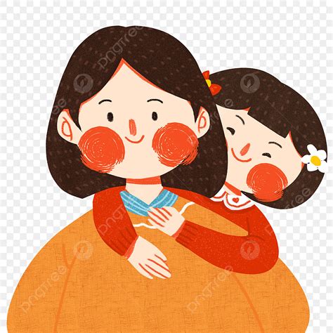 따뜻한 일러스트 엄마와 딸의 캐릭터 디자인 페인트 칠 캐릭터 어머니와 딸 Png 일러스트 및 Psd 이미지 무료 다운로드 Pngtree