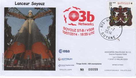 Soyouz Vol Vs08 Du 10 Juillet 2014 Astrophil Espace Et Philatélie
