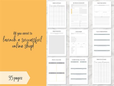 Start An Online Shop Shopify Esty Wix Planner Printable E Commerce Shop Planner 36 Pages Pdf