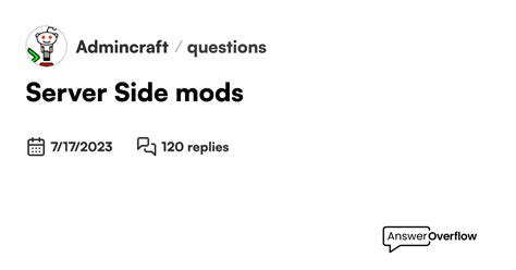 Server Side Mods Admincraft