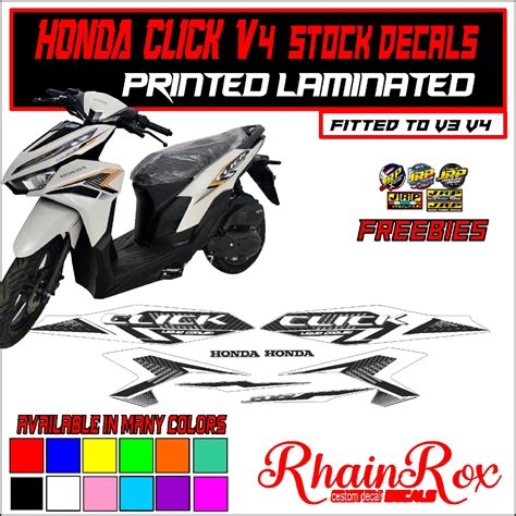 Honda Click V4 Stock Decals Printed Laminated V3 V4 Fitted Shopee