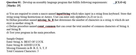 solved question 01 develop an assembly language program