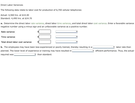Solved The Following Data Relate To Labor Cost For