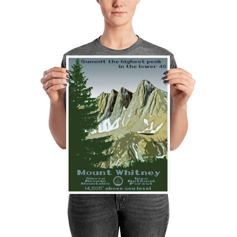 Mt Whitney Mt Whitney Poster Mt Whitney Print Mount Whitney Etsy
