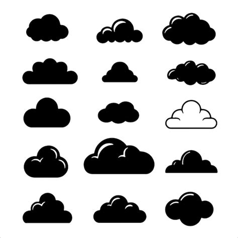 Cloud Icon Silhouette Vector Pack Premium Ai Generated Vector