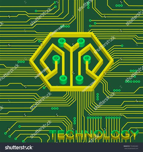 Cpu Abstract Technology Vector Illustration Stock Vector Royalty Free Shutterstock