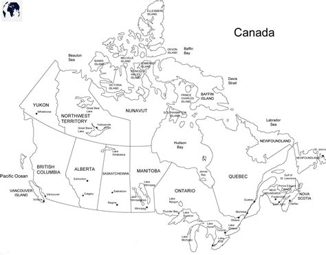 Printable Outline Map Of Canada