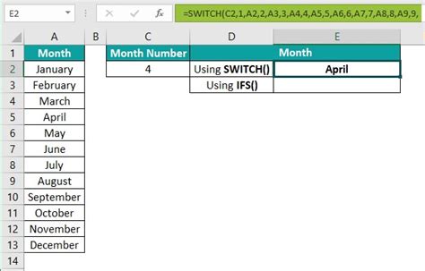Switch Excel Function Formula Examples How To Use