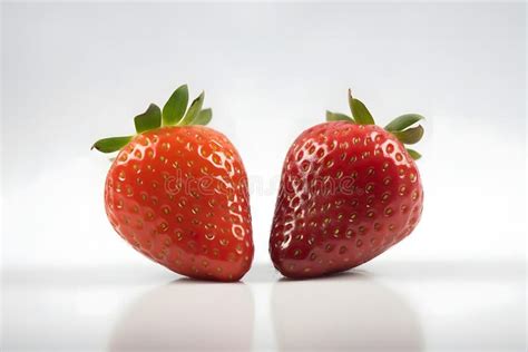 Sweet Strawberry On White Background Neural Network Ai Generated Stock Illustration