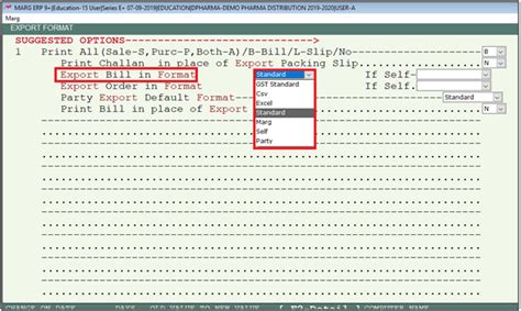 How To Set Bill Export Format For All Party In Marg Software