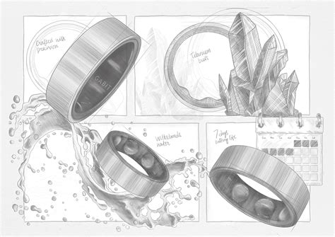 Gabit Smart Ring Concept Sketches And Form Exploration Behance