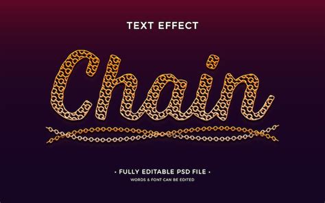 Premium Psd Chain Text Effect