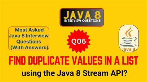 Java Interview Questions And Answers Q6 Find The Duplicate Values From List Using Java 8 Stream